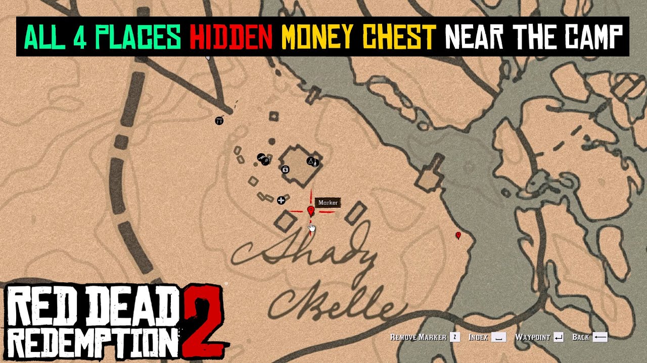 All 4 Places Hidden Money Chest Near The Camp - RDR2 - YouTube