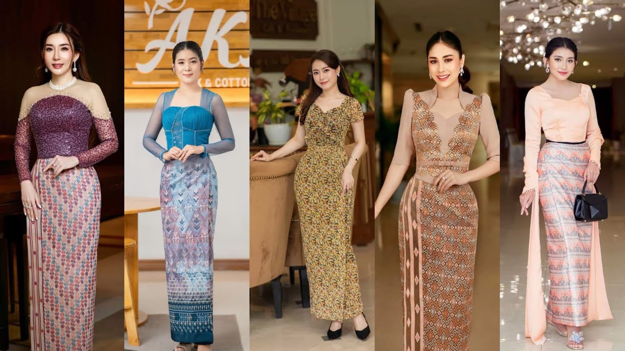 latest stylish traditional Myanmar dresses|beautiful Myanmar bodycon ...