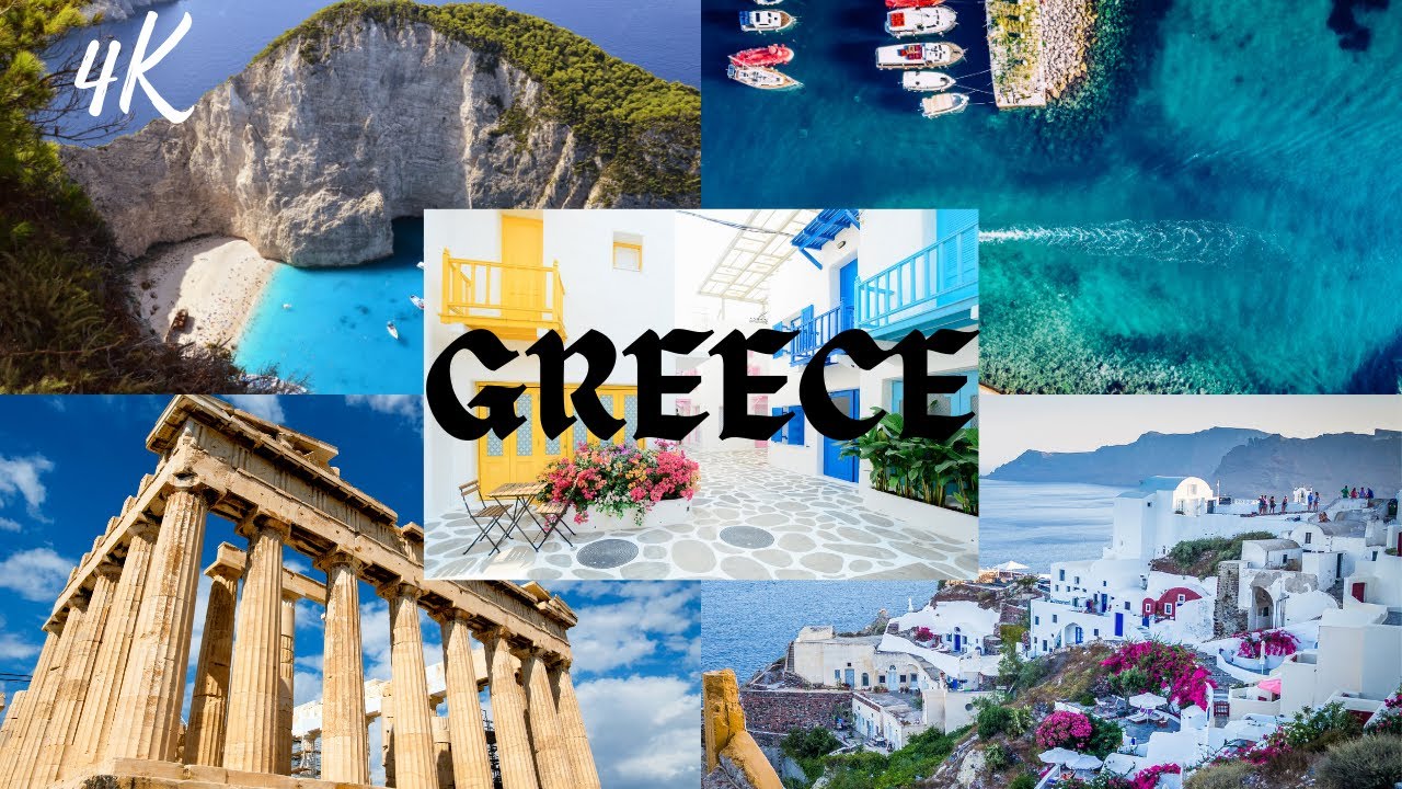 GREECE 4K UHD - Bird's Eye View of Santorini || Relaxation Film ...