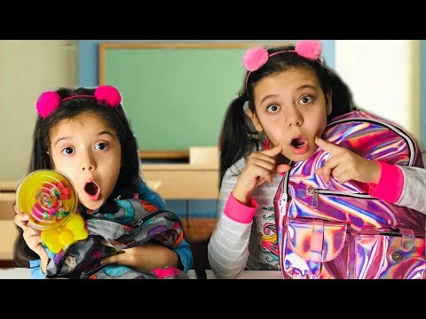 OKUL ÇANTAMDA NE VAR. OKUL ÇANTASI CHALLENGE. Sevimli Kardeşler Tv