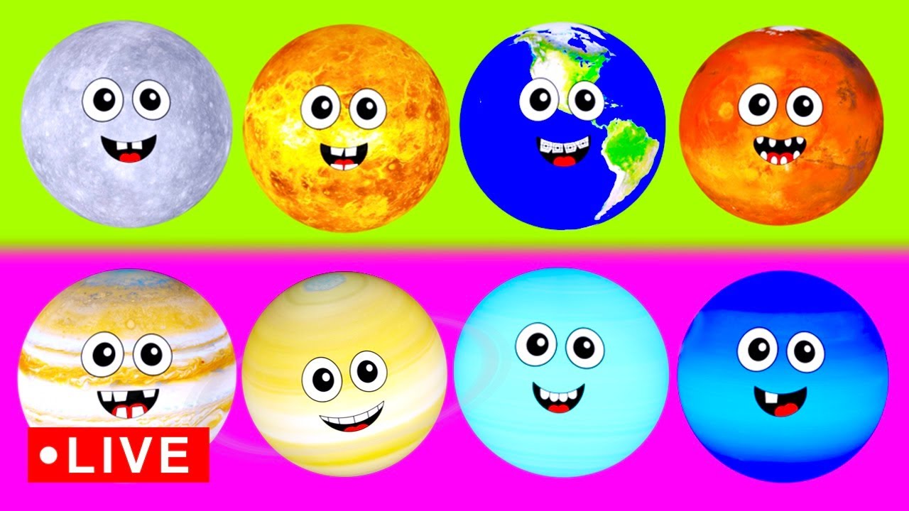 Planets 3D for Baby 🪐 🔴 | Planets Mercury Venus Earth Mars Jupiter ...