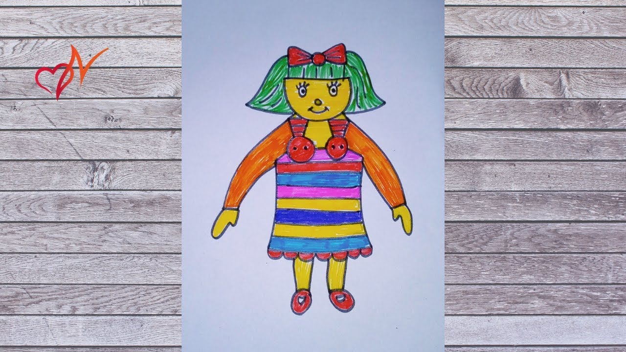 How To Draw A Doll Using The Word "Doll" | Step By Step Full Tutorial ...