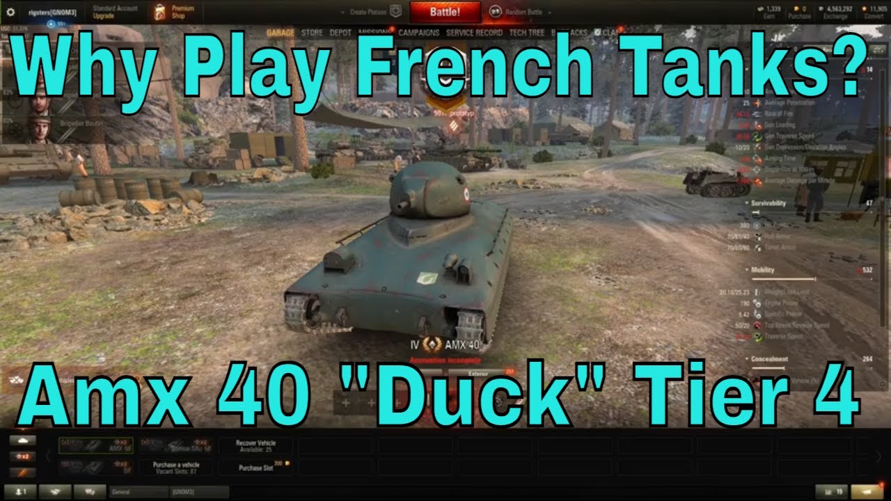 Why Play French Tanks? The mythical Amx 40 Tier 4 Duckmobile - YouTube