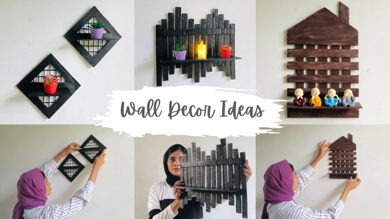 Cardboard wall decor idea | best out of waste | home decor | cardboard ...