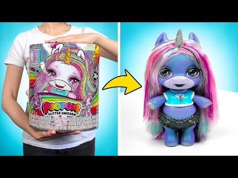 SATISFYING Poopsie Glitter Unicorn: Unbox, Add Glitter And Make Slime!