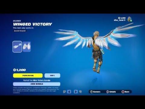 WINGED VICTORY (GLIDER) - 1,200 V-BUCKS FORTNITE CHAPTER 5 SEASON 2 ...