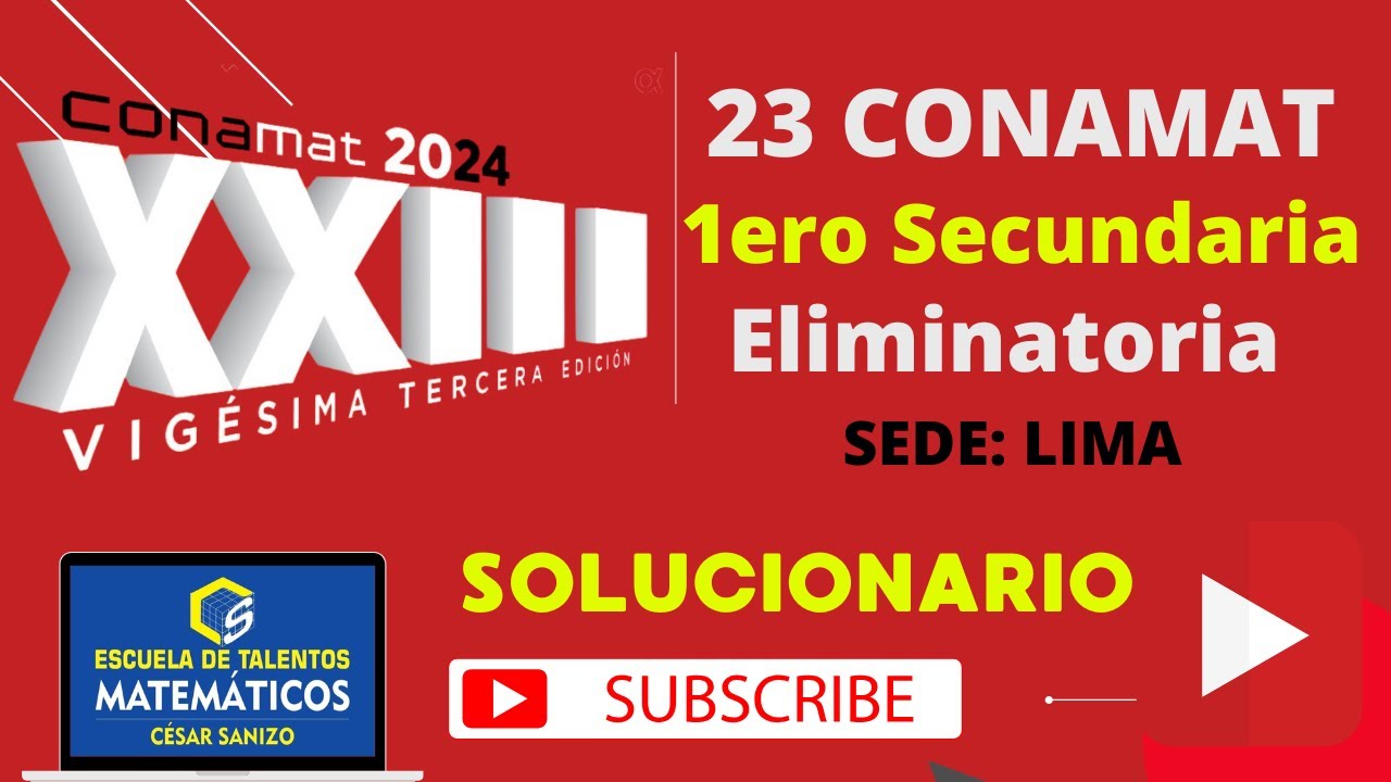 CONAMAT ELIMINATORIA 2024 - 1ERO SECUNDARIA | LIMA - YouTube