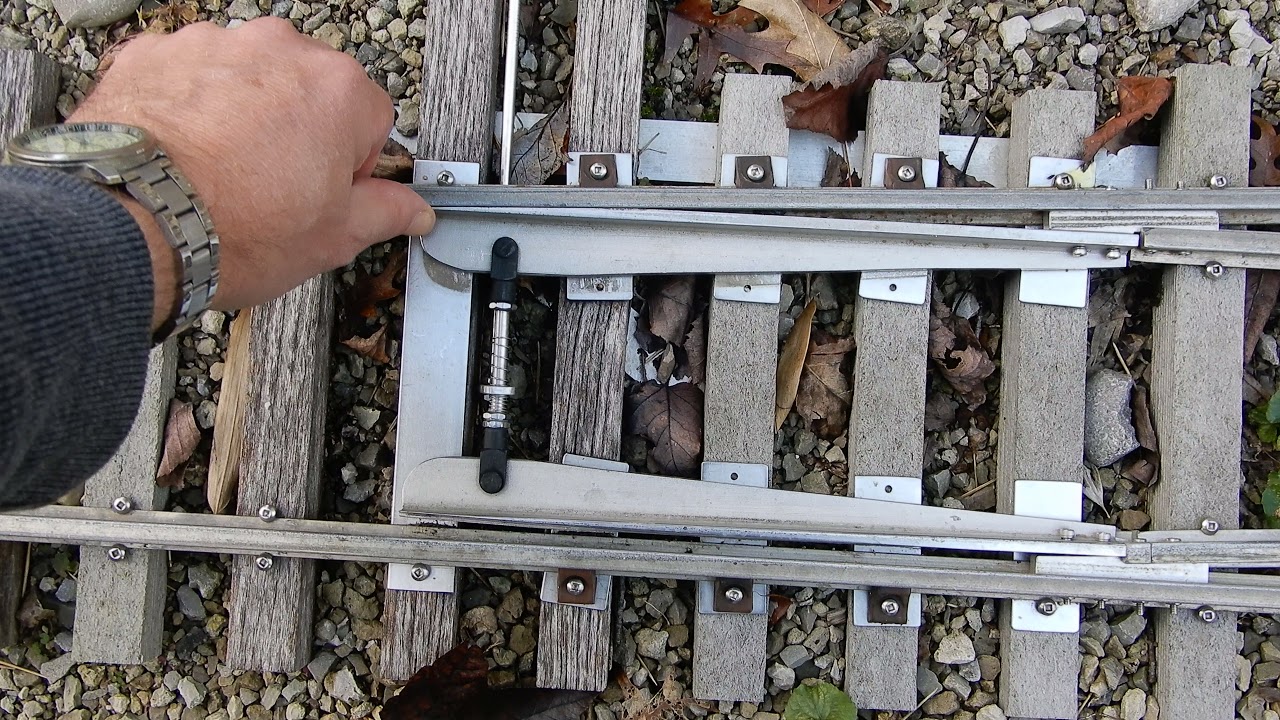 Switch stand on a live steam track - YouTube