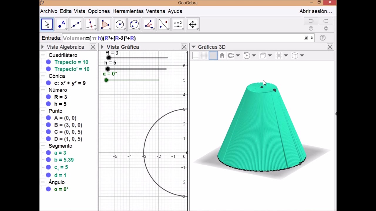 TRONCOCÒNICOS POR ROTACIÒN CON GEOGEBRA - YouTube