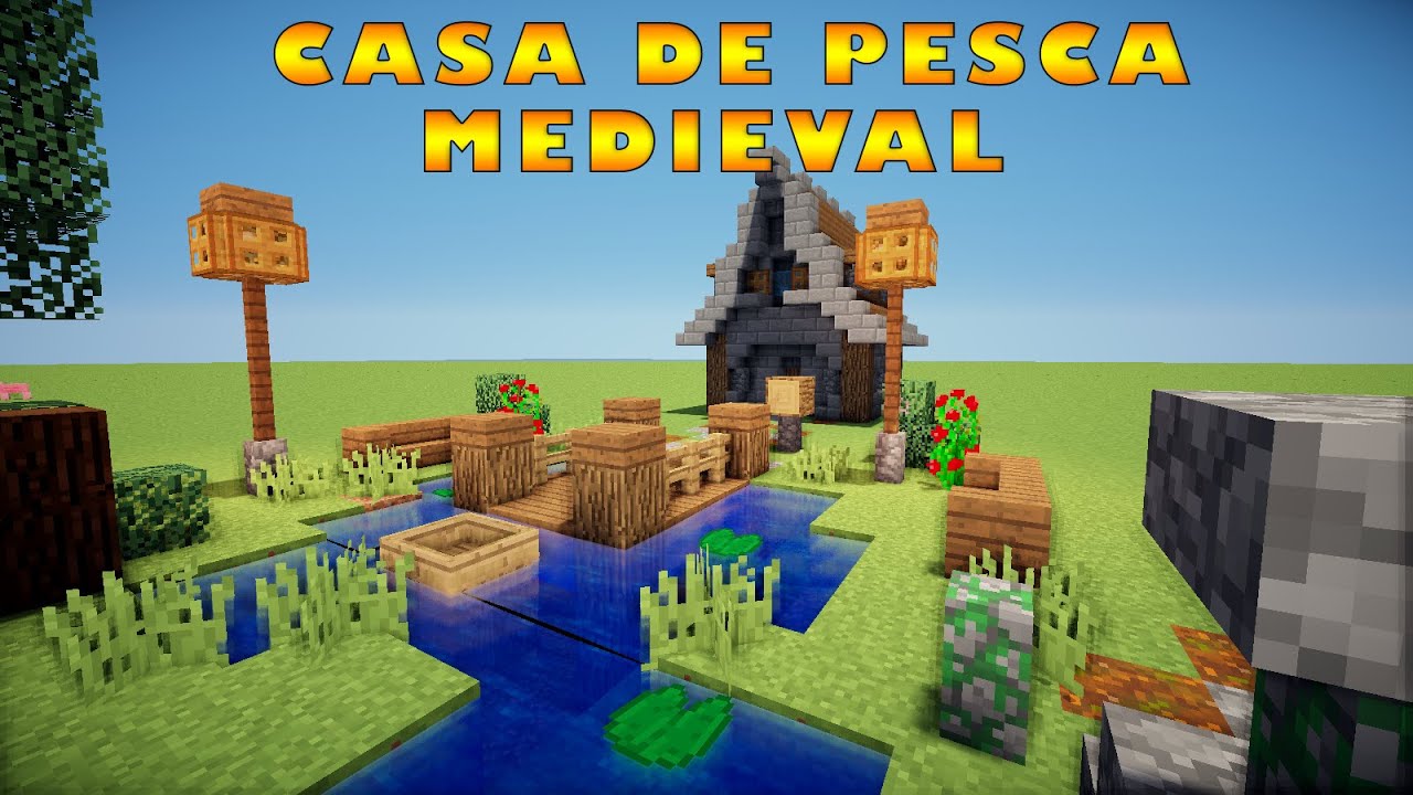 Minecraft: Como Construir uma Casa de Pesca Medieval - YouTube