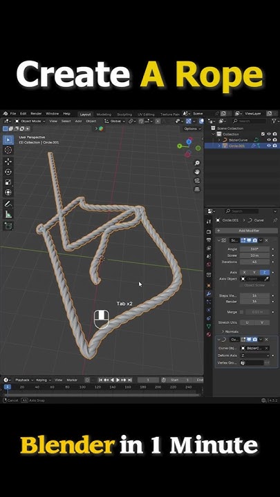 How to Create a Rope in Blender in 1 Minute! #blender #tutorial #3d #3dmodeling #blender3d #rope ...