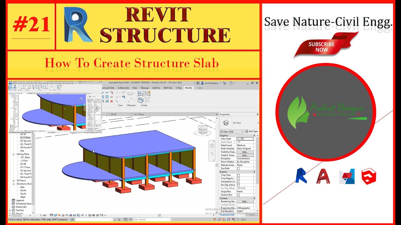 #21. How To Create Slab In Revit. |Structure Slab| Revit Structure For ...
