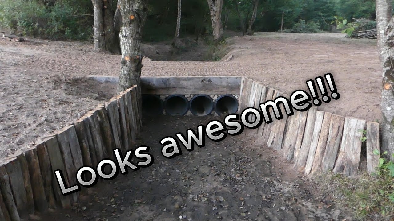 Building a creek crossing part 3 (the end): wooden retaining wall ...