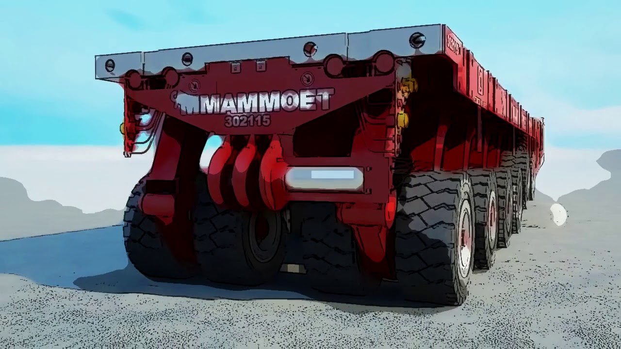 heavy duty moving (SPMT) self-propelled modular transporter - YouTube