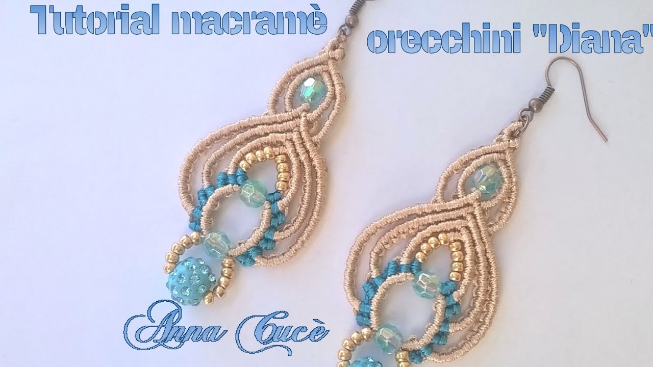 Tutorial macramè orecchini "Diana"/ Tutorial macramè earrings "Diana"/ Diy tutorial - YouTube
