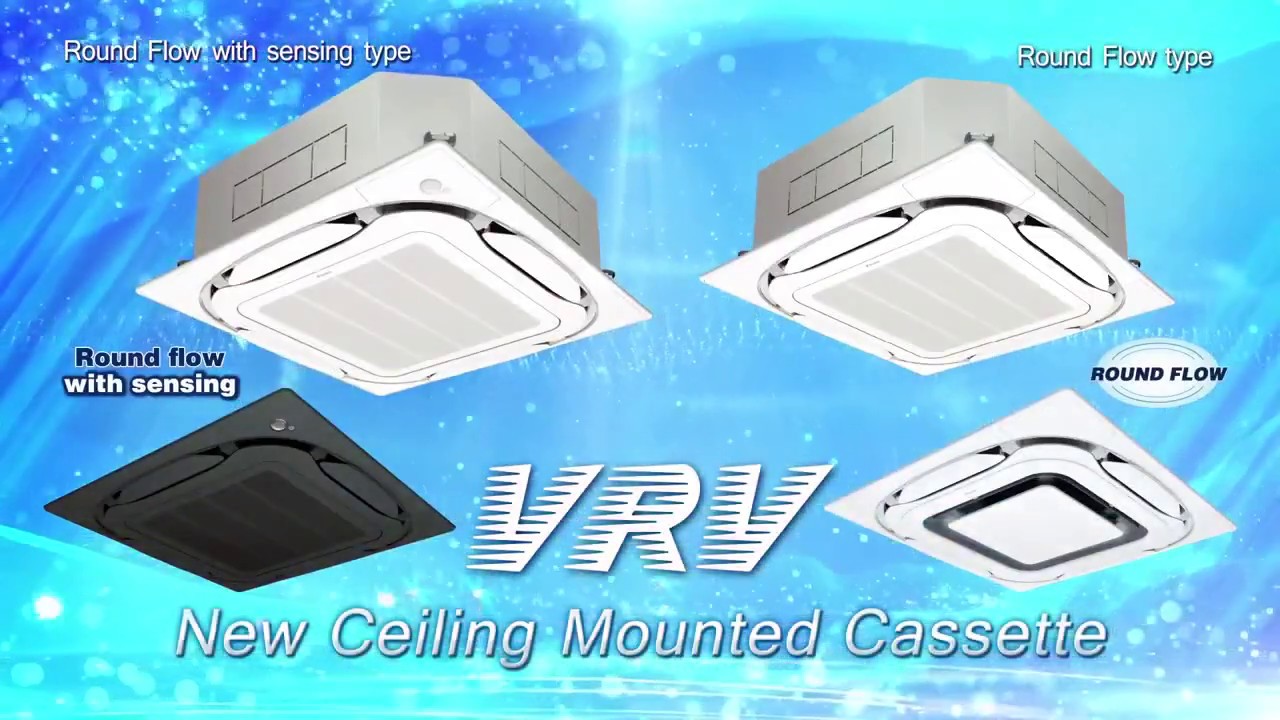 Daikin's new Round Flow Cassette (VRV cooling & heating) - YouTube