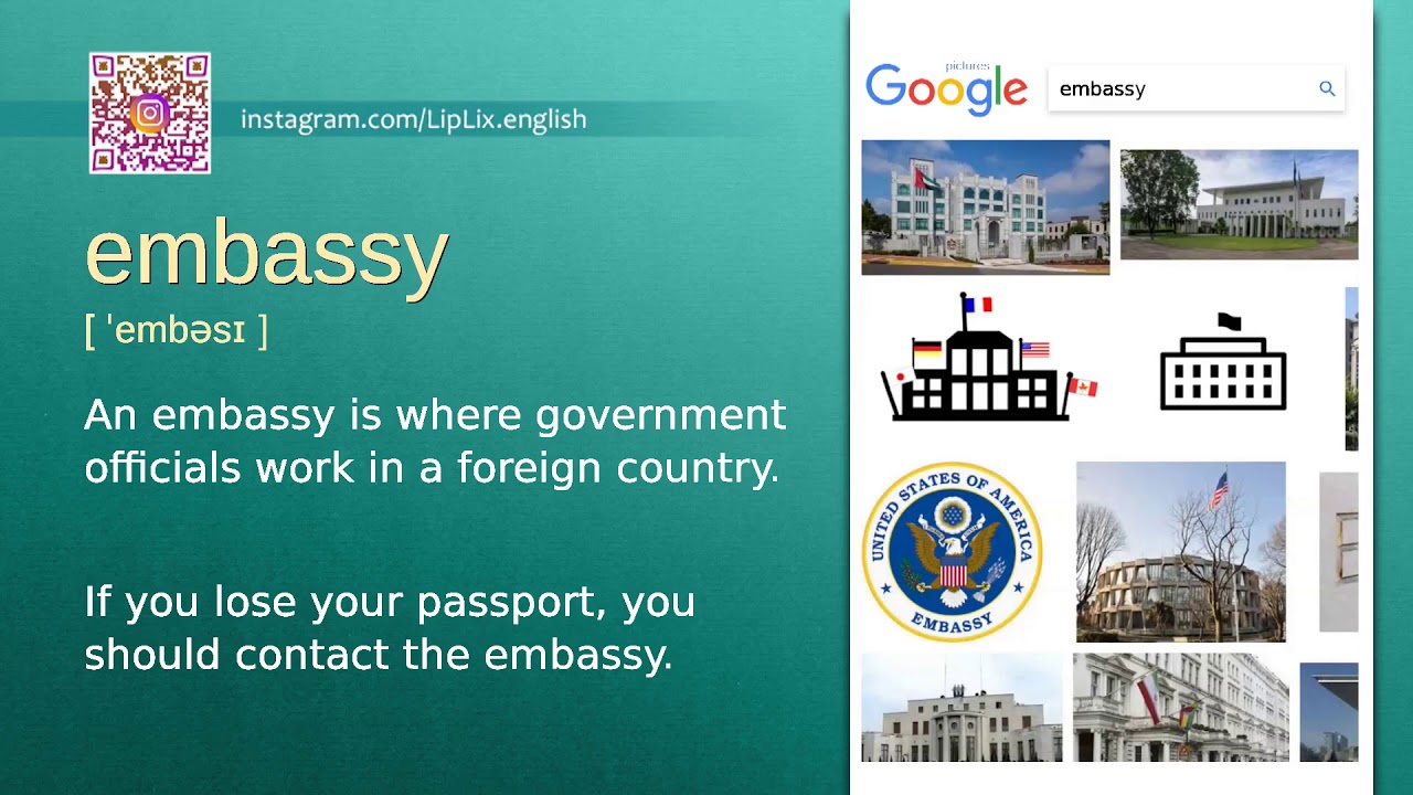 Embassy : B1 level english vocabulary lesson, www.LipLix.com - YouTube