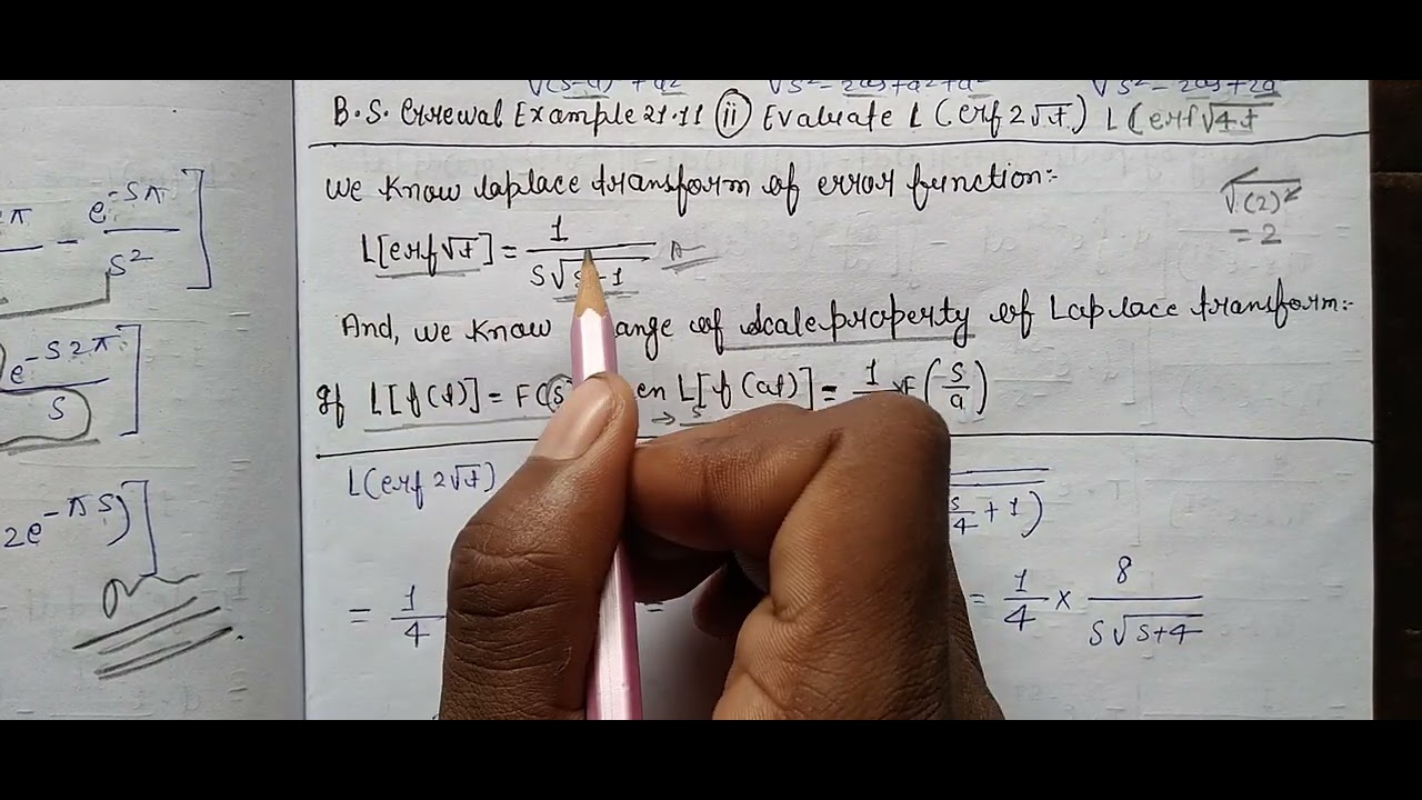 Laplace transform of erf[2t^(1/2)] || B.S Grewal Example:-21.11 ...