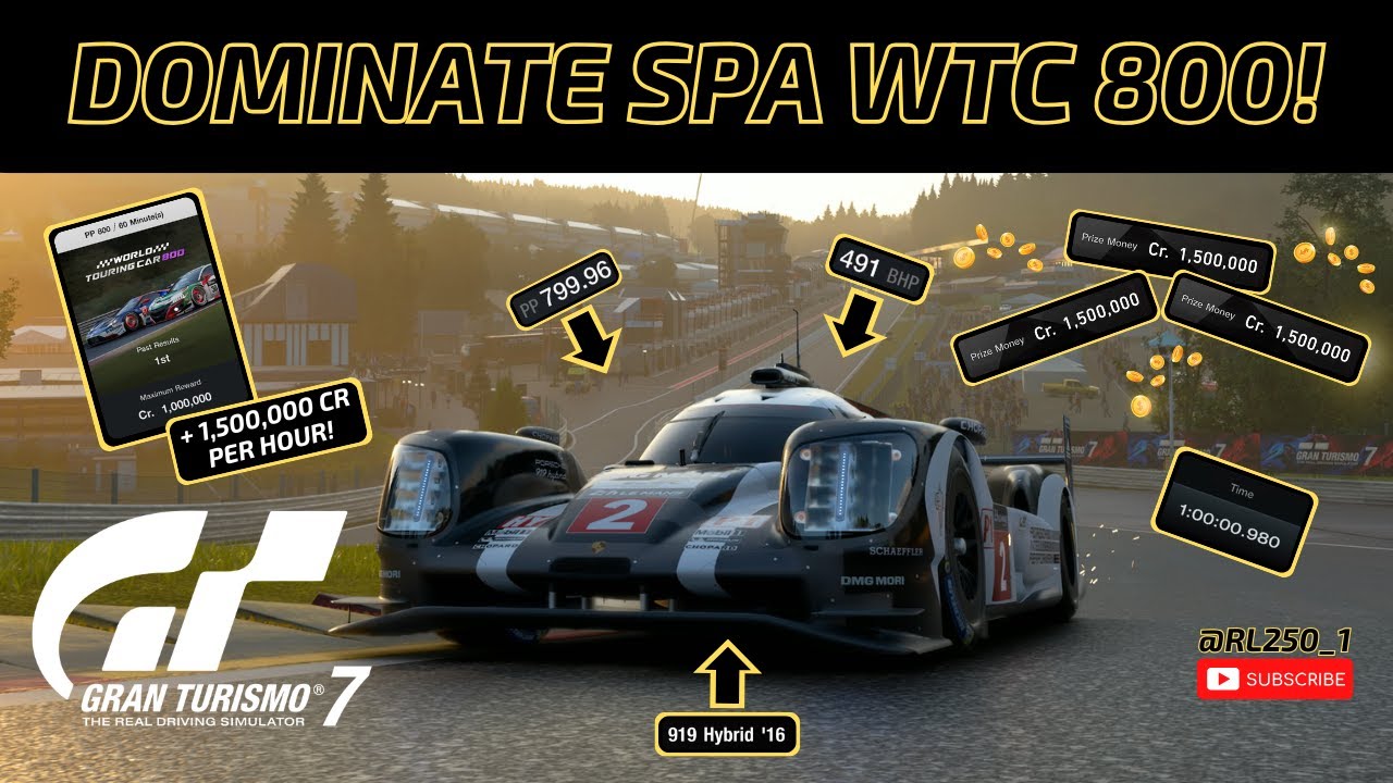 How To DOMINATE GT7 Spa WTC 800: Easy Guide To Win 1.5 Million Credits ...