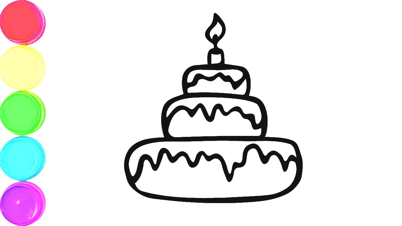 How to draw a cake step by step || Birthday cake drawing easy ||cake ...