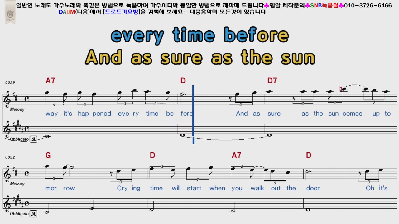 Buck Owens Crying Time POP musical score Karaoke video - YouTube