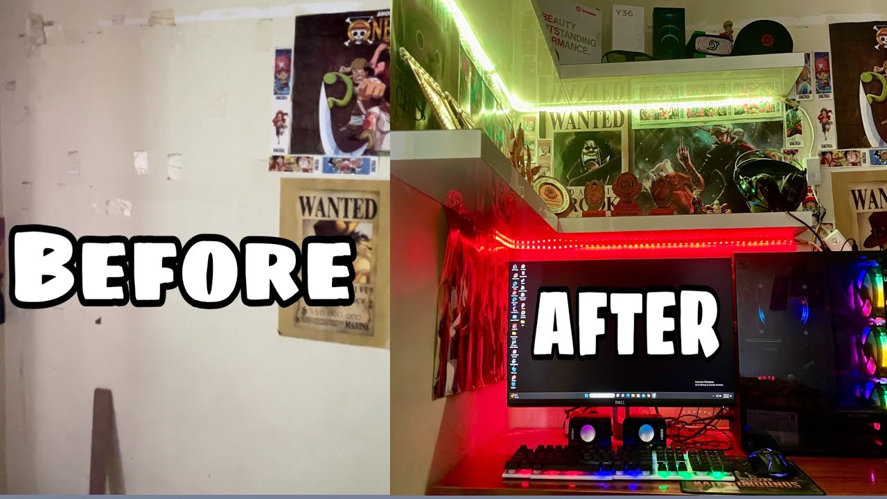 TRANSFORMING MY BORING ROOM INTO GAMING ROOM | BEFORE AND AFTER ...