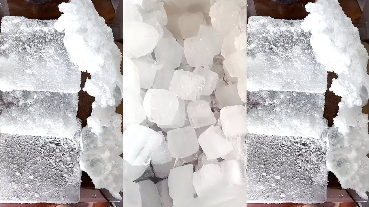 HARD ICE EATING / CARBONATED ICE / FREEZER FROST / ICE EATING - YouTube