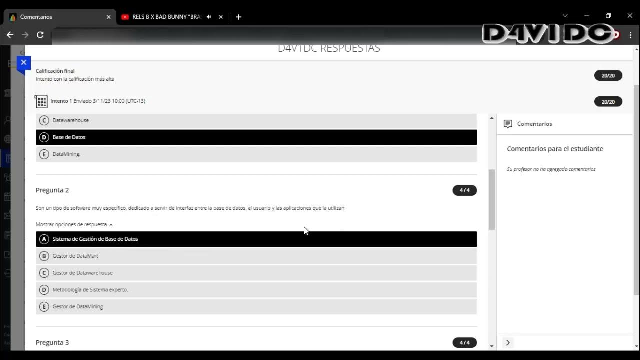 Autoevaluación T03 - DATABASE FOUNDATIONS ORACLE (20/20) - YouTube