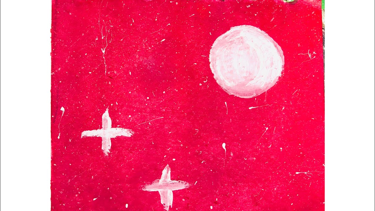 moon painting for begginers🌚|easy moon painting|step by step painting ...