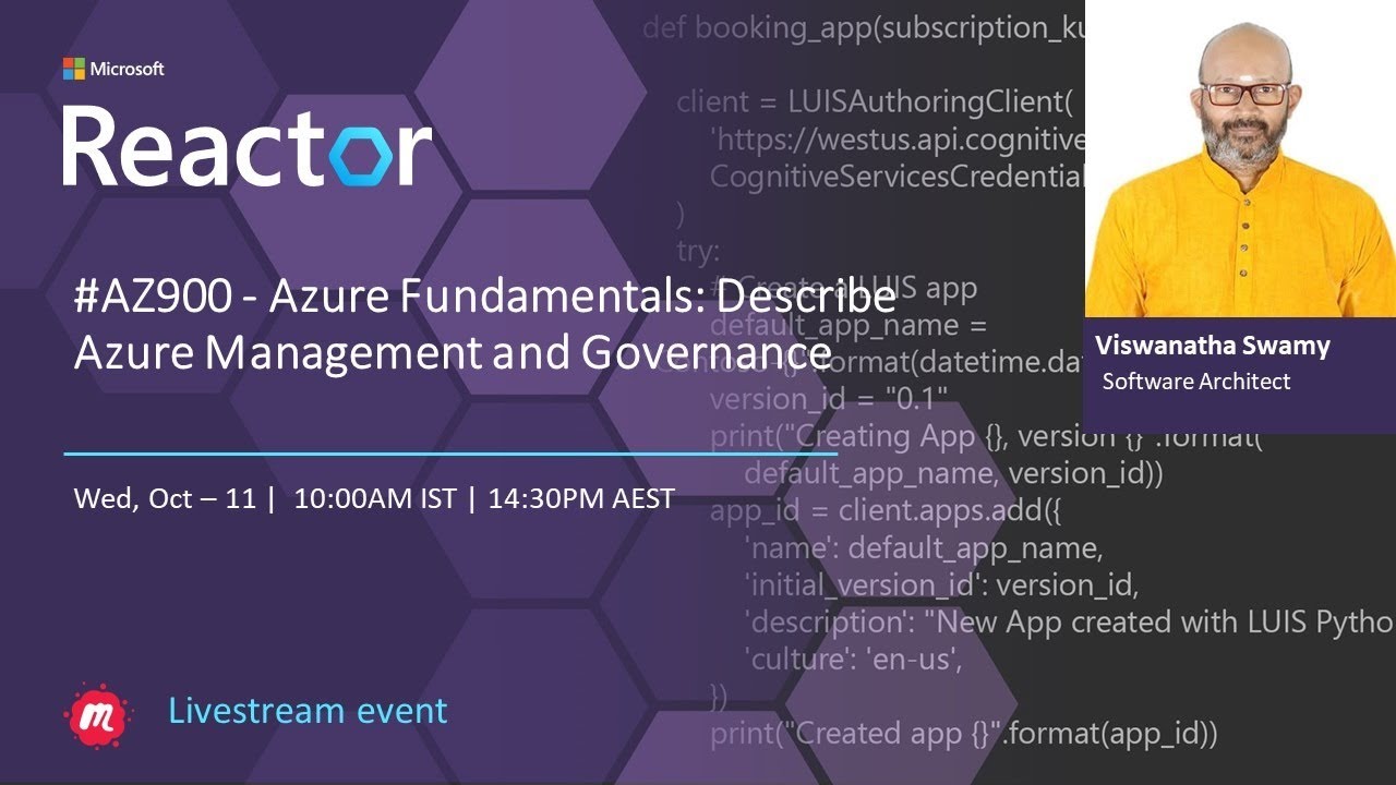#AZ900 - Azure Fundamentals: Describe Azure Management and Governance ...