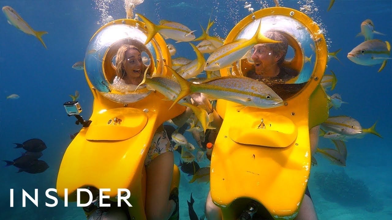 Riding In Personal Submarines + Swimming With Stingrays | Travel Dares ...