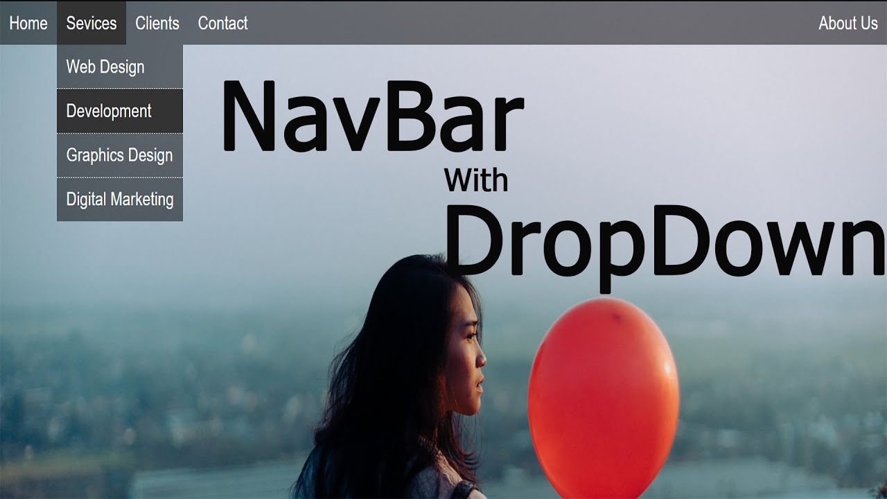 Navigation Bar With DropDown Menu - YouTube