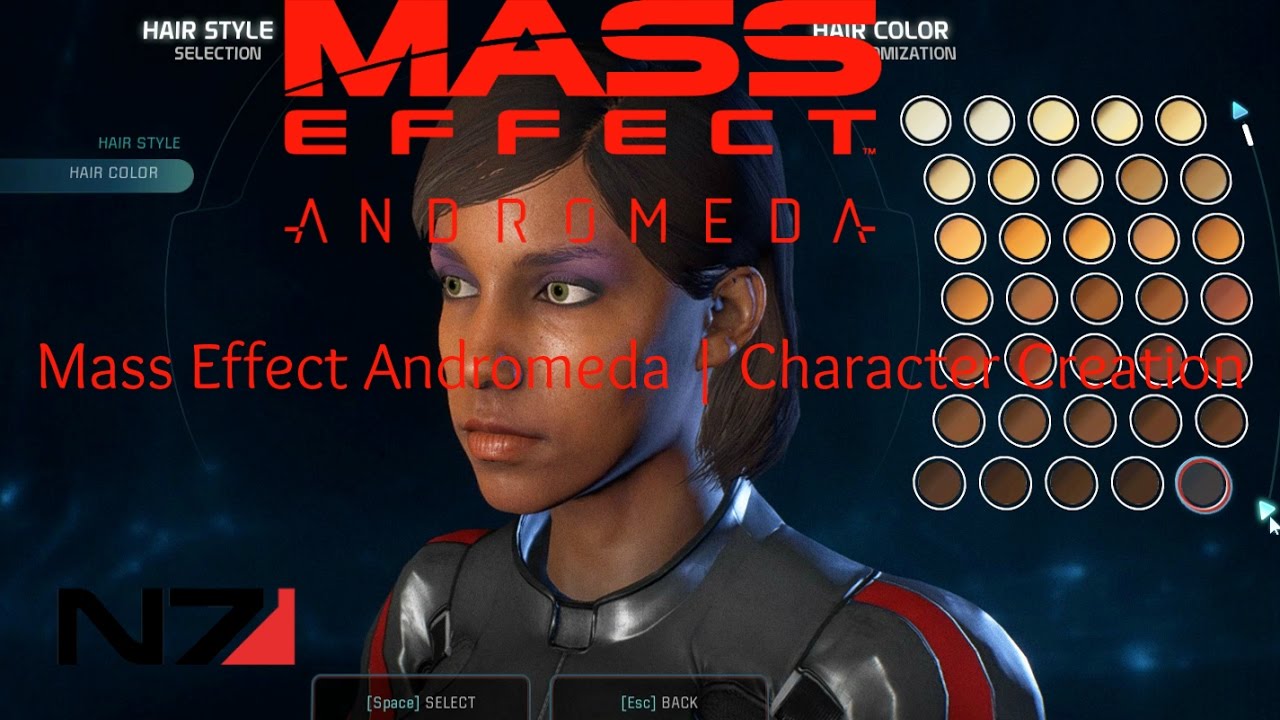 Mass Effect Andromeda | Character Creation | Menu Showcase - YouTube