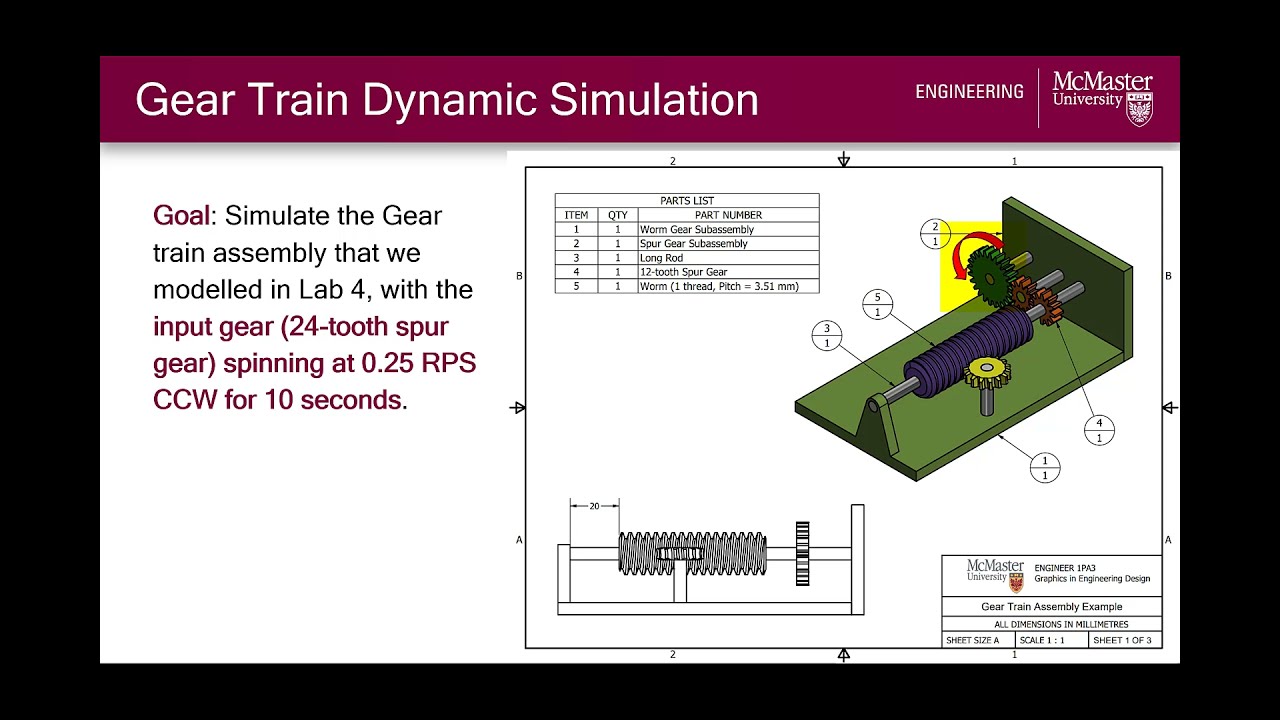 Tutorial 5A.2 - Dynamic Simulation in Autodesk Inventor (Gear Train ...