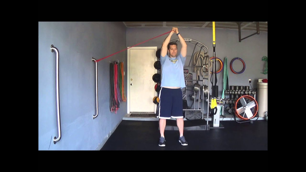 Band Overhead with lateral flexion and alternating sagittal plane foot ...