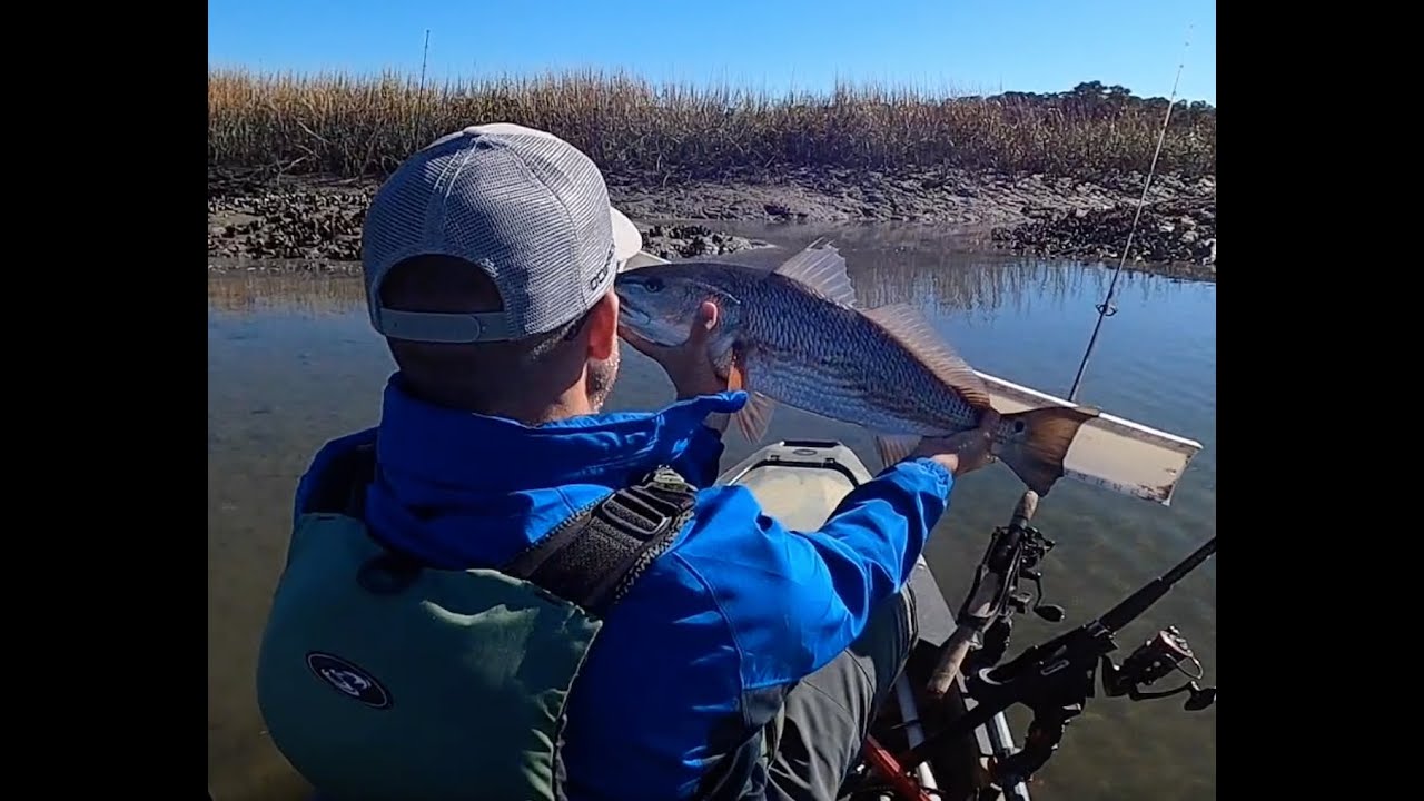 December Redfish, Beaufort SC, St Helena Island - YouTube