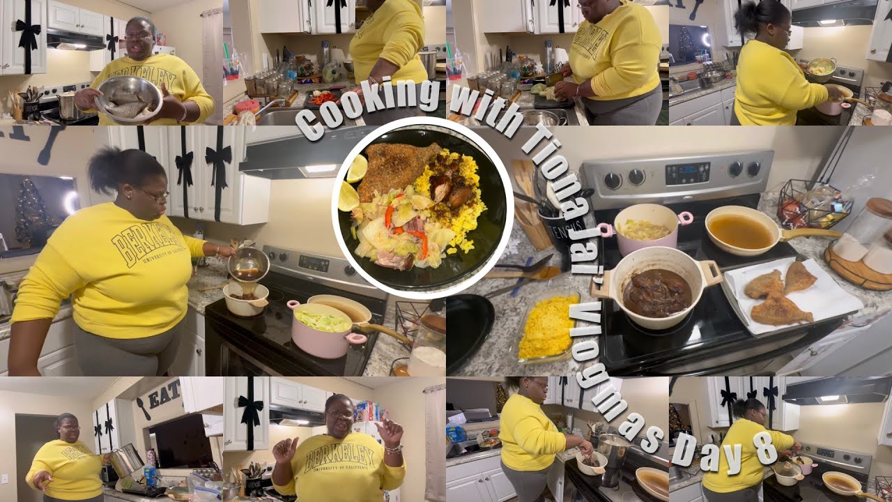 VLOGMAS DAY 8 | COOK DINNER W. TIONA JAI’ FRIED PORGIES, YELLOW RICE ...