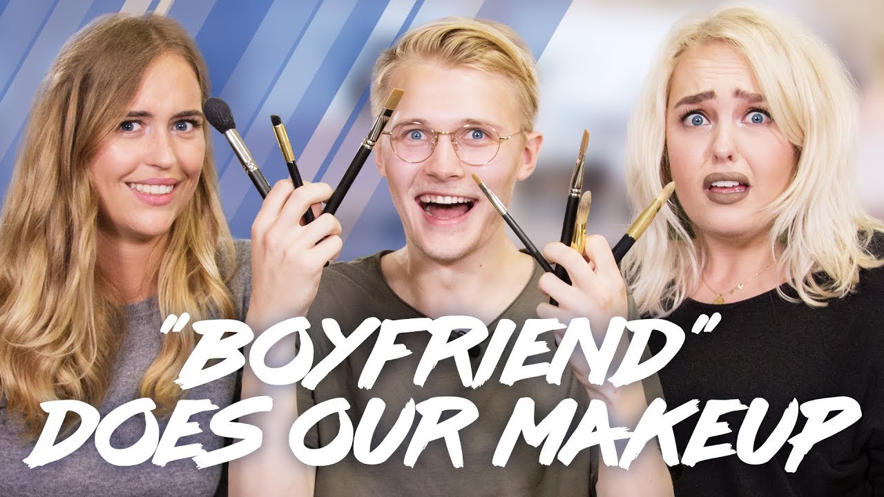 Boyfriend does our makeup I Magasin Hang Out - YouTube