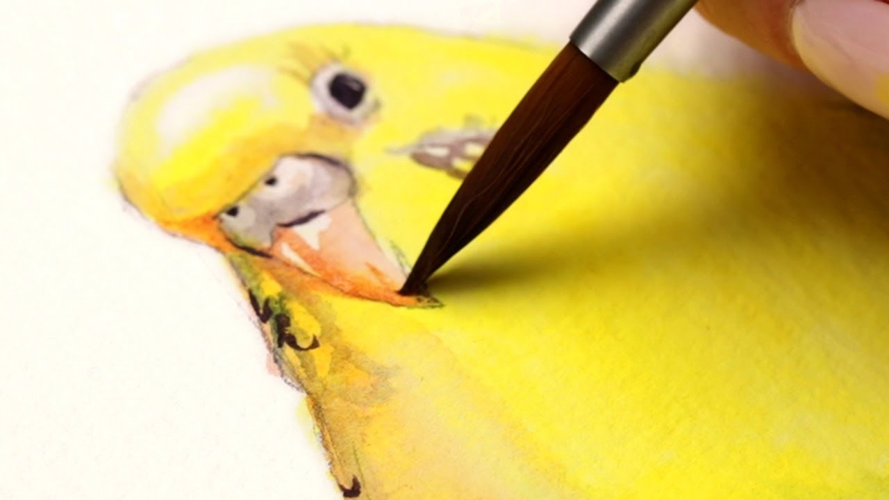 Create a Radiant Yellow Parakeet in Watercolor: Step-by-Step Drawing ...