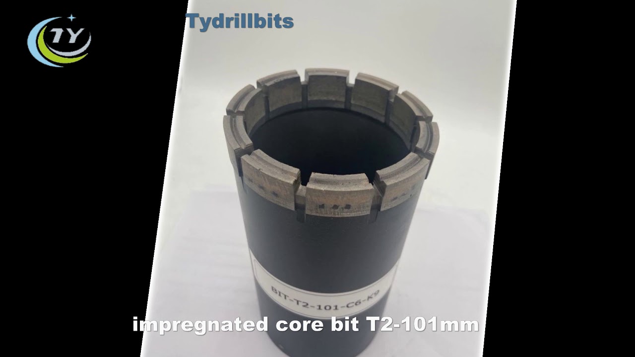 Impregnated core bit drill T2 101mm rock drilling - YouTube
