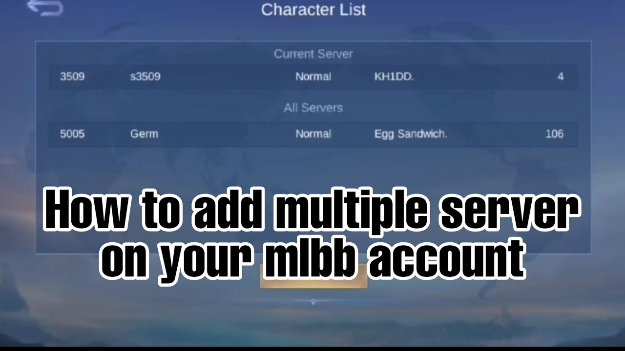 How to add Switch Server or Multi Server in your mlbb account - YouTube
