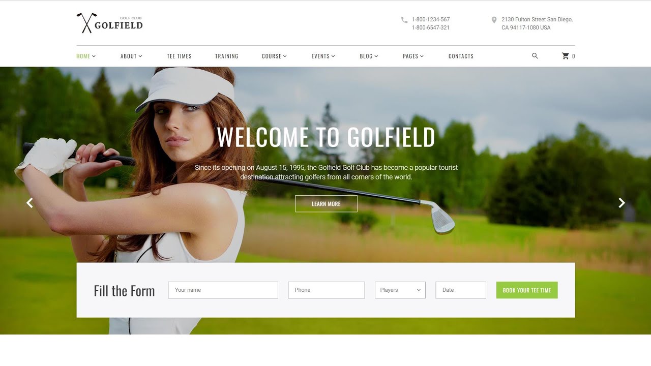 Golf Club Responsive Website Template by RockThemes - 61283 - YouTube