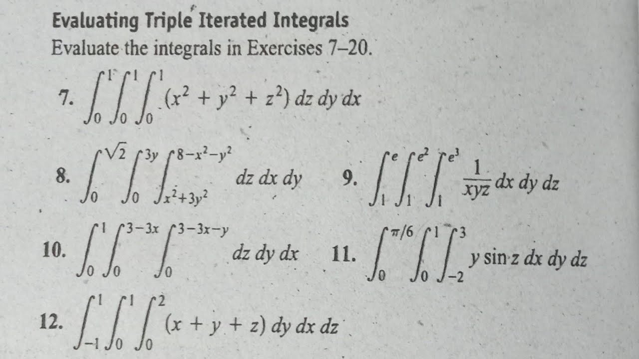 Evaluating Triple Iterated Integral || Thomas Calculus || Exercise 15.5 ...