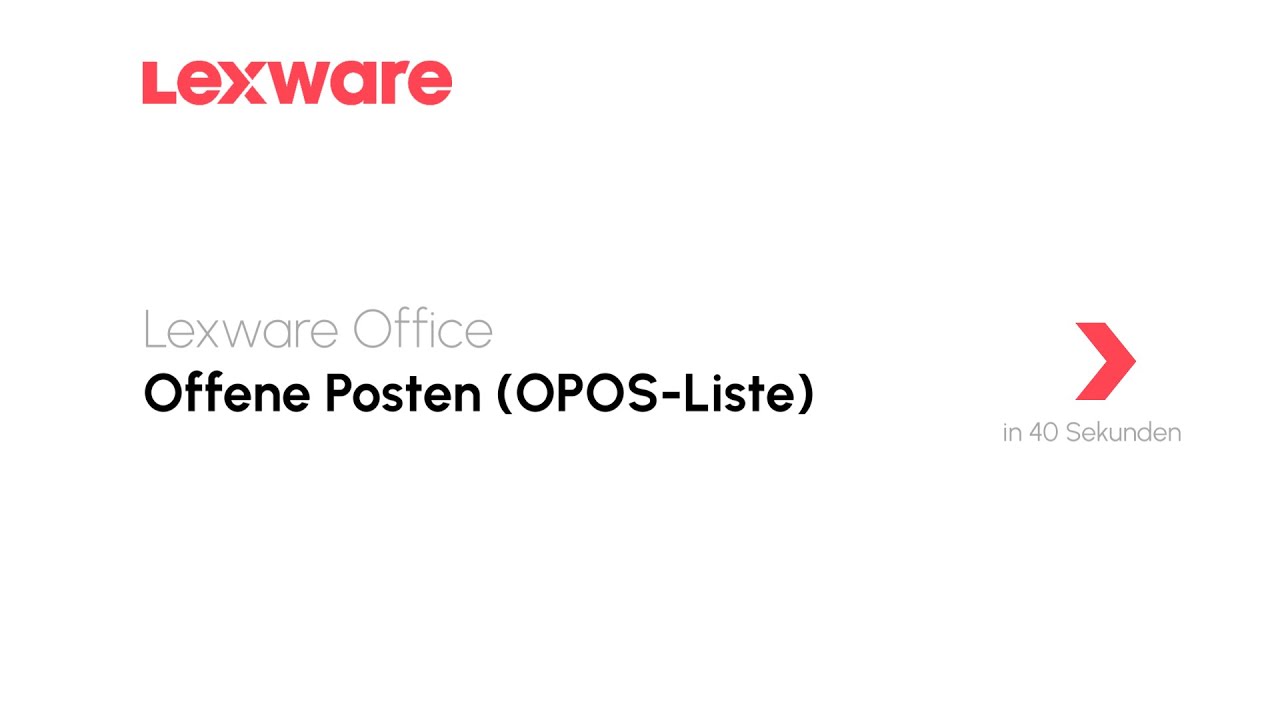 Offene Posten (OPOS-Liste) | Lexware Office erklärt's - YouTube