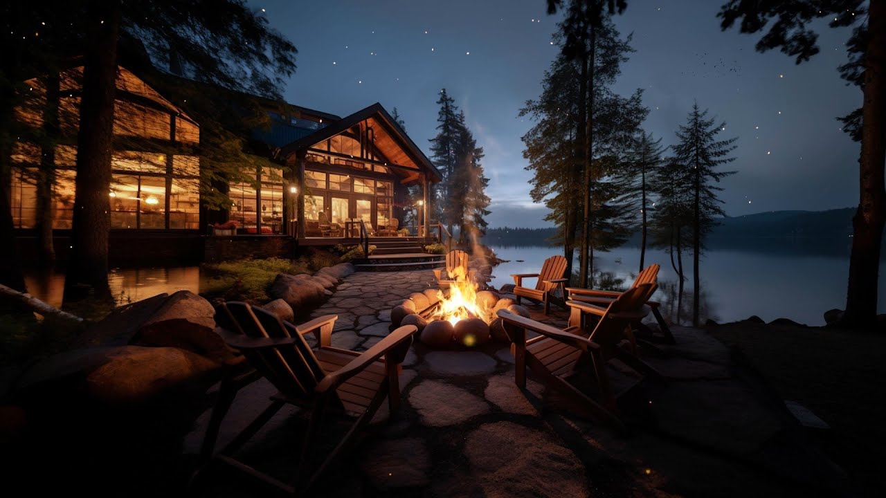 Calm River Sanctuary: Cozy Fire Sounds in a Forest for Deep Sleep and ...