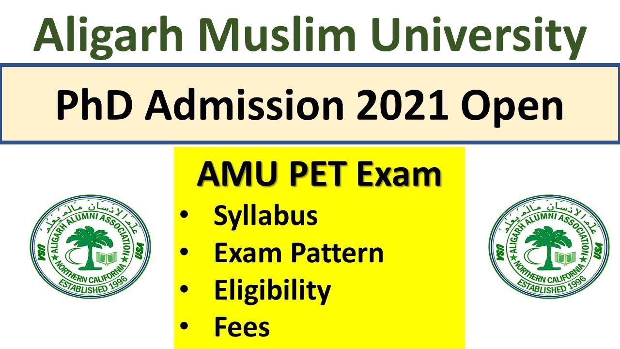 AMU PhD Entrance Exam 2021-22 Details | Official Notice | Syllabus | Eligibility | Exam pattern ...