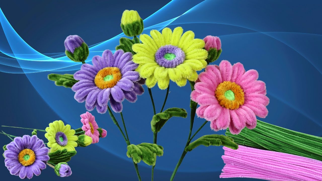 How to Make a Gerbera Flower from Velvet Wire - Simple and Beautiful ...