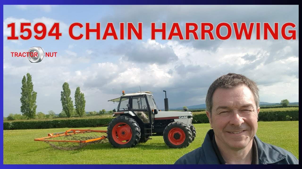 (David Brown) Case1594 tractor chain harrowing - YouTube