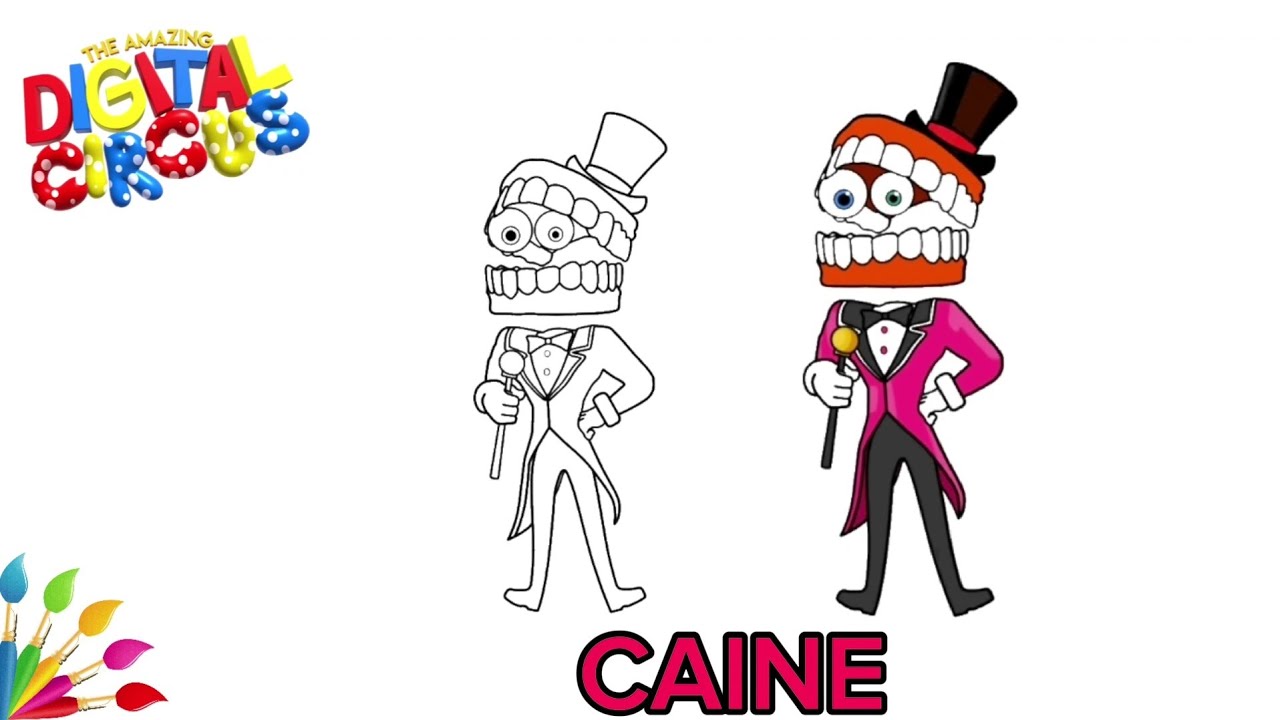 How to draw CAINE - The amazing DIGITAL CIRCUS - YouTube