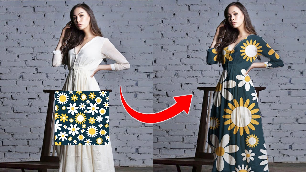 How can change the dress pattern in the Photoshop | How To Easily add ...